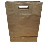 China Natural Kraft Die Cut Handle Bags Full Color Printed Recyclable Sacks For Bakery Restaurant Gift Shopping for sale