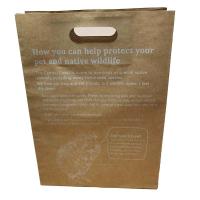 China Natural Kraft Die Cut Handle Bags Full Color Printed Recyclable Sacks For Bakery Restaurant Gift Shopping for sale