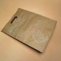 China Natural Kraft Die Cut Handle Bags Full Color Printed Recyclable Sacks For Bakery Restaurant Gift Shopping for sale