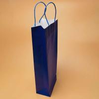 China Recyclable Kraft Paper Single Bottle Wine Carrier Bags Eco Friendly High Strength Wine Gift Bags For Wine Store Supermarket Custom Sizes for sale