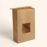 China Kraft Paper Window Tin Tie Coffee Bags Stand Up Bakery Packaging Pouches For Coffee Beans Nuts Bread for sale