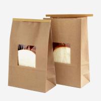 China Kraft Paper Window Tin Tie Coffee Bags Stand Up Bakery Packaging Pouches For Coffee Beans Nuts Bread for sale