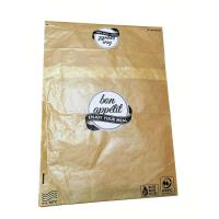 China Kraft Paper Clear Window Flat Bottom Sandwich Bags Tear Open Resealable Packaging For Bakery Takeaway Food for sale