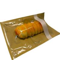 China Kraft Paper Clear Window Flat Bottom Sandwich Bags Tear Open Resealable Packaging For Bakery Takeaway Food for sale