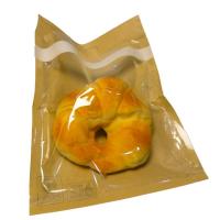 China Kraft Paper Clear Window Flat Bottom Sandwich Bags Tear Open Resealable Packaging For Bakery Takeaway Food for sale