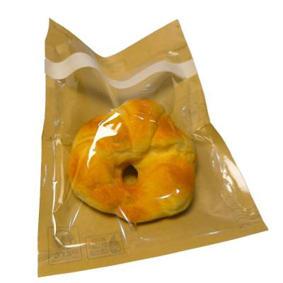 China Kraft Paper Clear Window Flat Bottom Sandwich Bags Tear Open Resealable Packaging For Bakery Takeaway Food for sale
