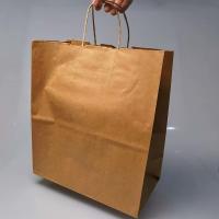 China Twisted Paper Handle Brown Kraft Shopping Bags Heavy Duty For Retail Clothing Store Packaging for sale