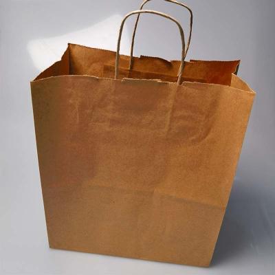 China Twisted Paper Handle Brown Kraft Shopping Bags Heavy Duty For Retail Clothing Store Packaging for sale