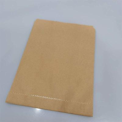 China Customized Serrated Edge Greaseproof Kraft Paper Flat Bags Food Grade Lined Paper Pouches For Bakery Food Packaging for sale