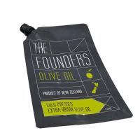 China Custom Printed Black Aluminum Foil Spout Stand Up Pouches High Barrier For Edible Oil Packaging for sale