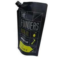 China Custom Printed Black Aluminum Foil Spout Stand Up Pouches High Barrier For Edible Oil Packaging for sale