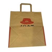 China Custom Flat Paper Carrier Printed Flat Kraft Handheld Shopping Bags For Retail Store for sale