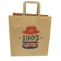 China Custom Flat Paper Carrier Printed Flat Kraft Handheld Shopping Bags For Retail Store for sale