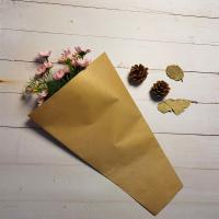 China Blank Cone Shaped Kraft Paper Flower Holders Multi Size For Fresh Cut Flower Retail Packing for sale