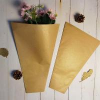 China Blank Cone Shaped Kraft Paper Flower Holders Multi Size For Fresh Cut Flower Retail Packing for sale