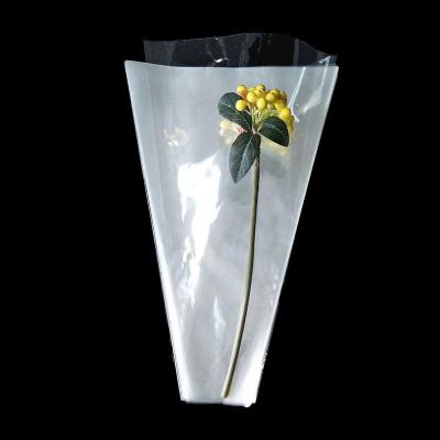 China Clear PE Cone Flower Sleeves Transparent Plastic Bouquet Bags for Florist Fresh Cut Flower Packaging for sale