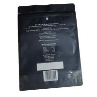 China Reclosable Zipper Black Printed Stand Up Pouch Light Proof Aluminum Foil Bag For Food Retail for sale