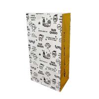 China Custom SOS Paper Bags Self Opening Square Bottom Kraft Bags For Bakery Bread Takeaway Packaging for sale