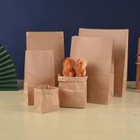 China Custom Size SOS Square Base Paper Bags Food Contact Safe For Grocery Confectionery for sale