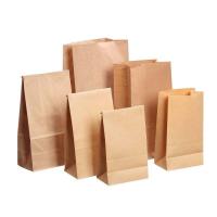 China Custom Size SOS Square Base Paper Bags Food Contact Safe For Grocery Confectionery for sale