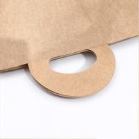 China PE Coated Kraft Paper Die Cut Handle Bags Water Resistant Takeaway Paper Bags for Food Packaging for sale