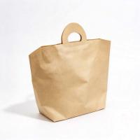 China PE Coated Kraft Paper Die Cut Handle Bags Water Resistant Takeaway Paper Bags for Food Packaging for sale