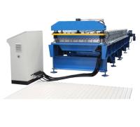 China Multi Rib Wall Roof PPGI Trapezoidal Sheet Roll Forming Machine Work Automatically for sale