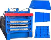 China 0.8mm Three Layer Roll Forming Machine Ibr Corrugated And Glazed Tile for sale