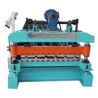 China Trapezoidal Type Roof Sheeting Roll Forming Machine With High Cutting Accuracy for sale