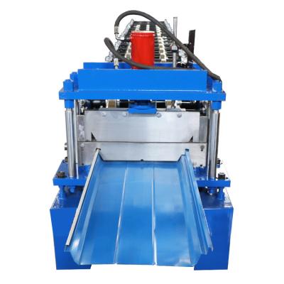 China Standing Seam Roofing Panel Roll Forming Machine With Hydraulic Cutting for sale