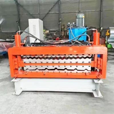 China Trapezoidal and glazed Double Layer Roof sheet roofing tile Roll Forming Machine for sale