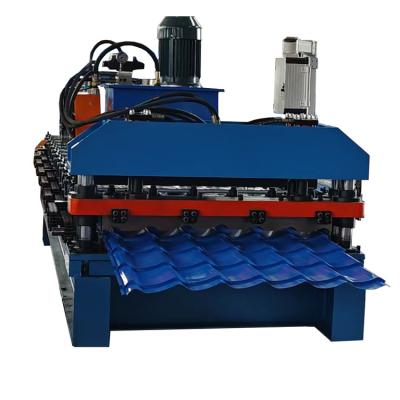 China Glazed Tile Eccentric Arc Roofing Sheet Roll Forming Machine For Ppgi Gi for sale