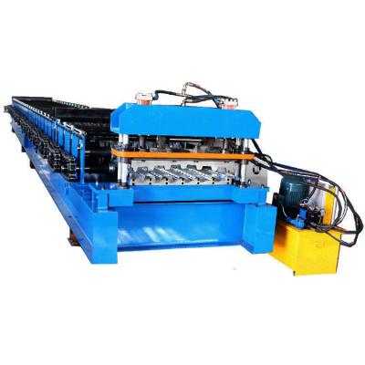 China Galvanized Steel Hydraulic Cutting Floor Deck Roll Forming Machine Cold for sale