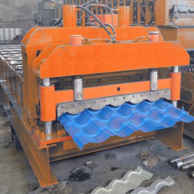 China Long Span Glazed Tile Roof Sheet Roll Forming Machine Cold Effective Width 1080 Mm for sale