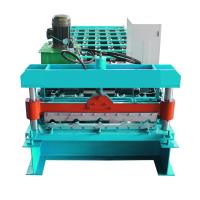 China 45# Steel 4KW Power Chain Drive Roof Tile Roll Forming Machine With PLC Control System for sale