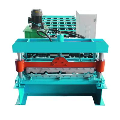 China 45# Steel 4KW Power Chain Drive Roof Tile Roll Forming Machine With PLC Control System for sale