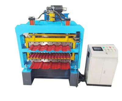 China Customized Building Material Machinery Roof Panel Roll Forming Machine With 5.5kw Cutting Power And Hydraulic Cutting for sale