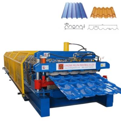 China High Efficiency Economic Double Layer Trapezoidal Roofing Sheet Roll Forming Machine For Sale for sale