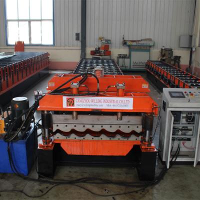 China Popular Profile Glazed Roof Panel Roll Forming Machine Roofing Sheet Making Machine for sale