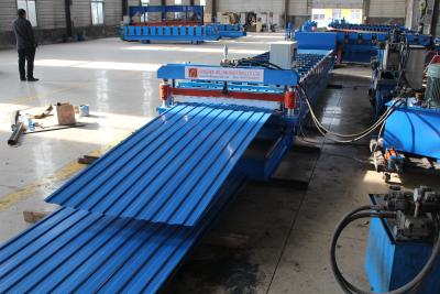 China Low Noise Roof Roll Forming Machine Fast Speed 20-30m/Min None Stop Cutting for sale