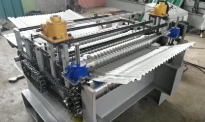 China 4kw Automatic Crimping Bending 0.8mm Metal Roof Roll Forming Machine for sale