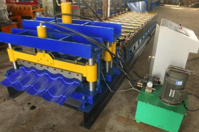 China Gearbox Drive Type 0.9mm Roof Roll Forming Machine For Steel Tile Profile for sale