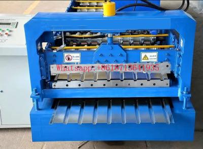 China Trapezoidal Roof 1250mm Wall Panel Roll Forming Machine Galvanized Steel for sale
