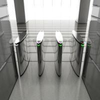 China Emergency Measures Power Cut And Free Passage Flap Barrier Turnstile 0.8S Open Time for sale