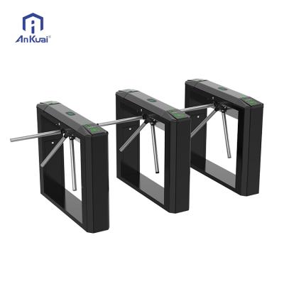 China High Security Tripod Turnstile with Face Recognition QR Code Reader and 304 Stainless Steel Construction for Metro and Office Entrance for sale
