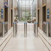 China High-end Stainless Steel Swing Turnstile Gate for Office Lobby/Government Supports Facial Recognition/Card/QR Code Readers for sale