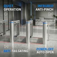 China High-end Stainless Steel Swing Turnstile Gate for Office Lobby/Government Supports Facial Recognition/Card/QR Code Readers for sale