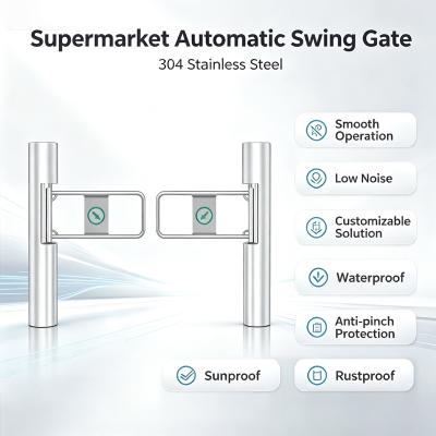 China Commercial Swing Turnstile Gate for Supermarket Entrance Security and Pedestrian Management for sale