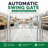 China Automatic Supermarket Swing Turnstile Gate with Sensor Detection and Access Control Solution for sale