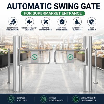 China Automatic Supermarket Swing Turnstile Pedestrian Gate for Shopping Mall and Retail Security for sale
